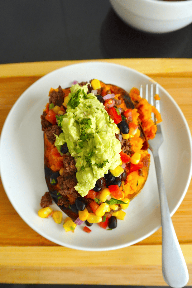 Camote Relleno con Frijoles y Carne - COCINA CON MICHELA